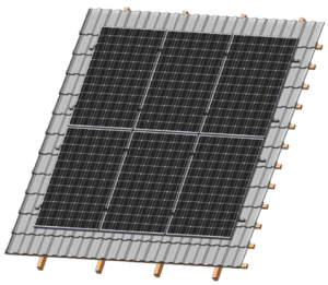 6 Panel Tile Roof PV-Mounting Kit Structure – PV-ezRack® Aeri Rail ...